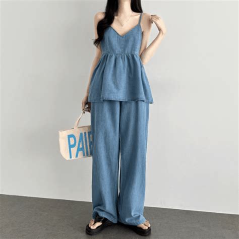 레이어드투피스뷔스티에 나시 와이드팬츠 셋트 에이블리