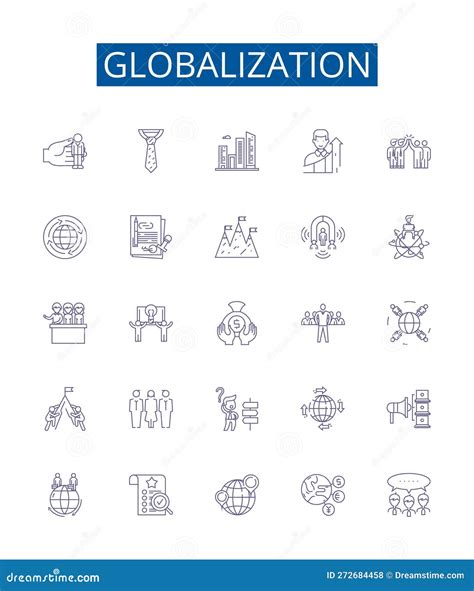 Globalization Line Icon Monochrome Simple Globalization Outline Icon