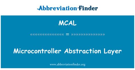 Mcal Là Viết Tắt Của Vi điều Khiển Lớp Trừu Tượng Microcontroller