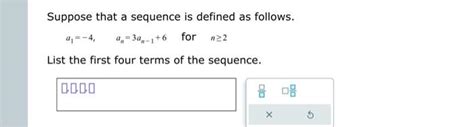 Solved Suppose That A Sequence Is Defined As Follows Chegg Com
