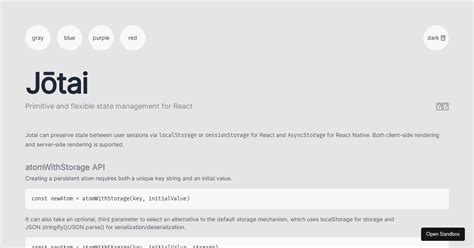 Jotai Persistence Codesandbox