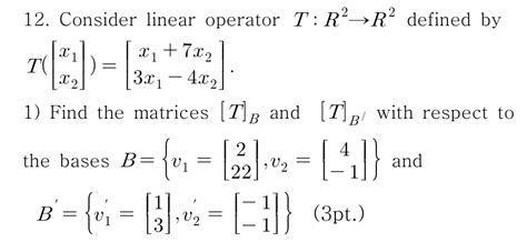 Solved Consider Linear Operator T R R Defined By Chegg