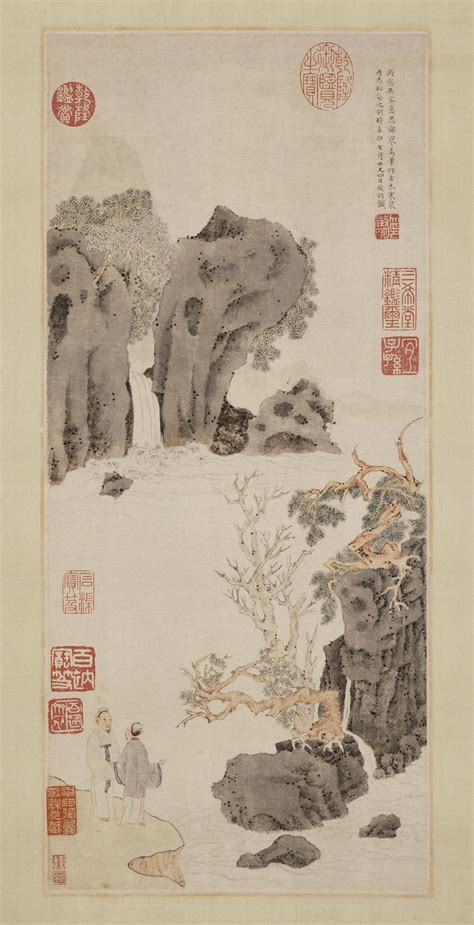 明 文征明题古木寒泉图轴纸本 54 61 x 24 77 cm国画超高清大图原图扫描真迹全图书画图片下载