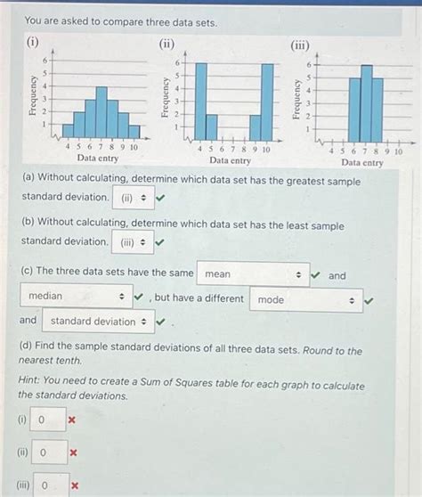 Solved You Are Asked To Compare Three Data Sets A Without