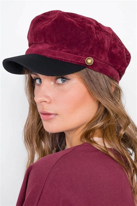 Wholesale Burgundy Black Cabby Hat 3 Pieces