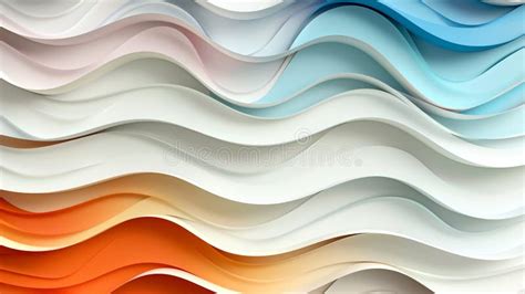 Serene Abstract Waves In Cool Blues Warm Oranges And Soft Whites Creating A Calming Visual