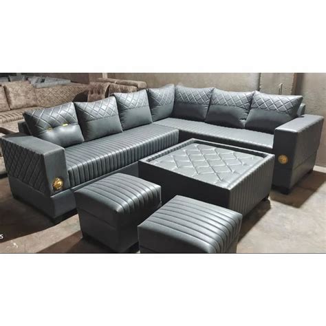 Grey L Shaped Sofa Set At ₹ 36000 Set L Shape Sofa Set In New Delhi