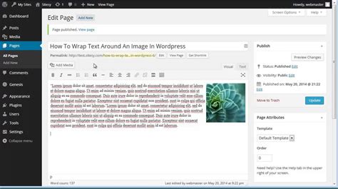 How To Wrap Text Around An Image In Wordpress Youtube
