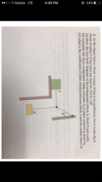 Solved In The Figure Below Block A Mass 10 Kg Is In
