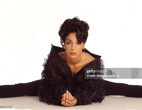 Portrait Of American Actress Jasmine Guy Dressed In Black As She