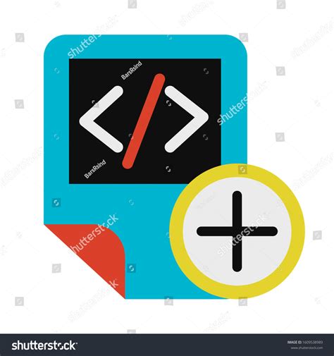 Coding Script File Adding Symbol Glyph Stock Vector Royalty Free
