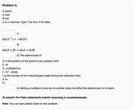 solved problem 3 1 point a and b are nxn matrices type t