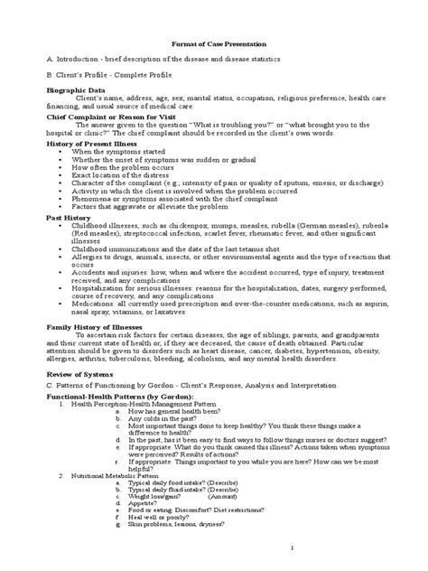 Format Of Case Presentation Pdf Measles Epidemiology