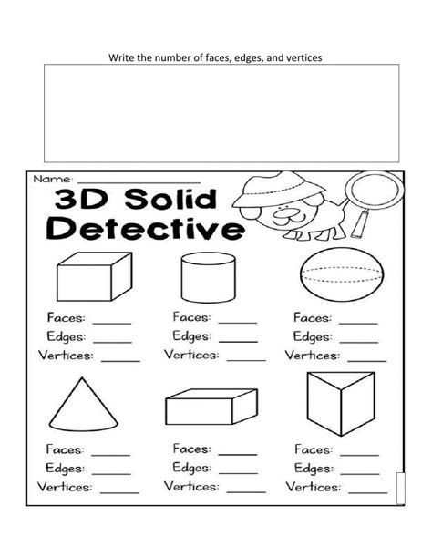 3 D Shapes Edges Vertices And Edges Worksheet Live Worksheets
