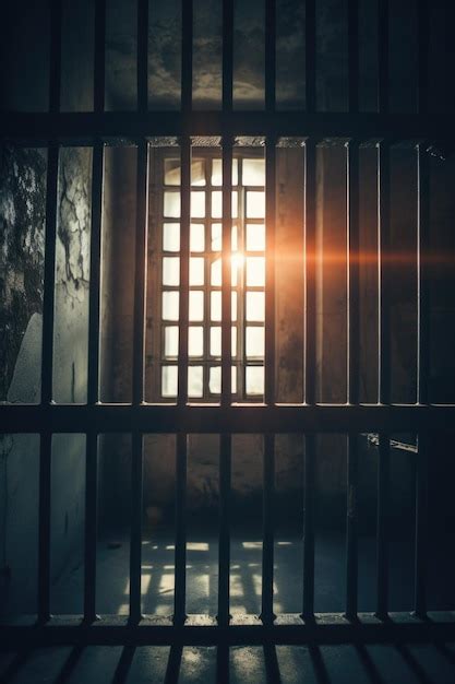 A Jail Cell With Sunlight Streaming Through The Window Suitable For Depicting The Contrast