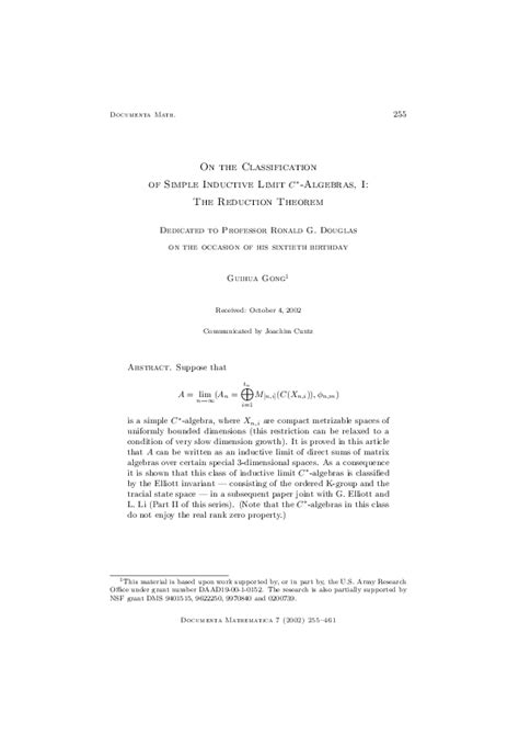 Pdf On The Classification Of Simple Inductive Limit C Algebras I