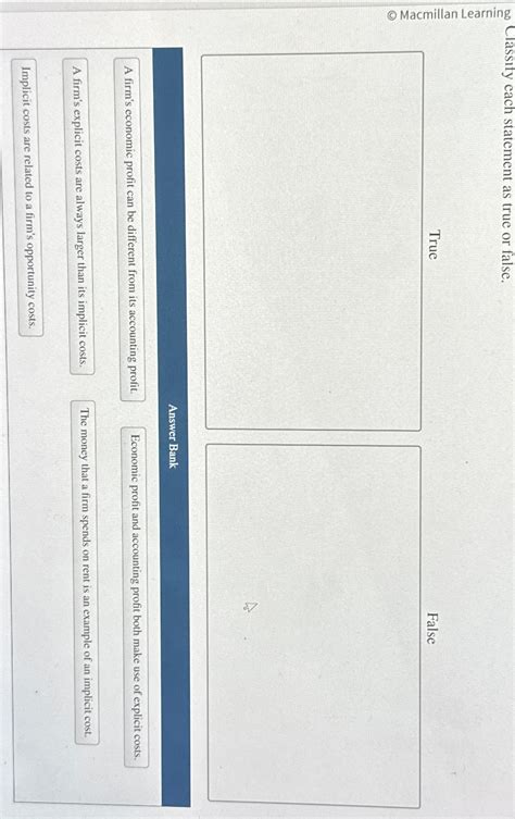 Solved C Classify Each Statement As True Or