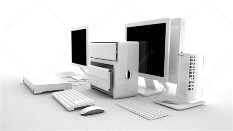 คอมพิวเตอร์สีขาวพร้อมคีย์บอร์ดและเมาส์ ภาพถ่าย ดาวน์โหลดพื้นหลัง Powerpoint ฟรี Slidesdocs