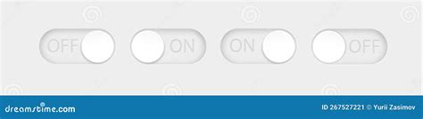 On And Off Toggle Switch Buttons Material Design Switch Buttons Set