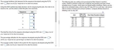 Solved Using The Fcfs First Come First Served Decision