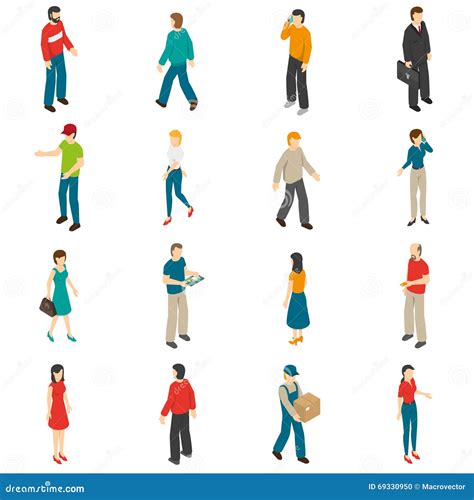 People Isometric Icons Set Stock Vector Illustration Of Abstract 69330950