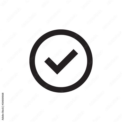Tick Sign Black Element Gray Checkmark Icon Isolated On White Background Simple Mark Graphic