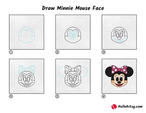 Draw Minnie Mouses Face Helloartsy