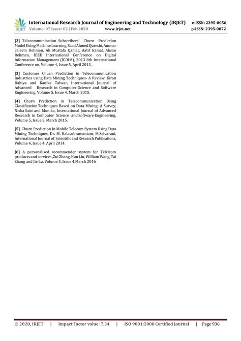 Irjet Customer Churn Analysis In Telecom Industry Pdf