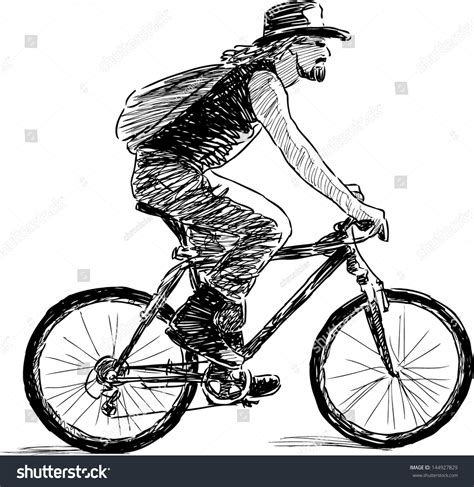 Man On Cycle Stock Vector Royalty Free Shutterstock