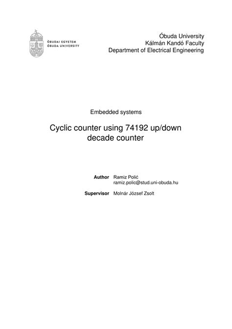 Pdf Cyclic Counter Using 74192 Updown Decade Counter