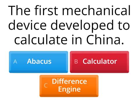 Early Calculating Devices Quiz