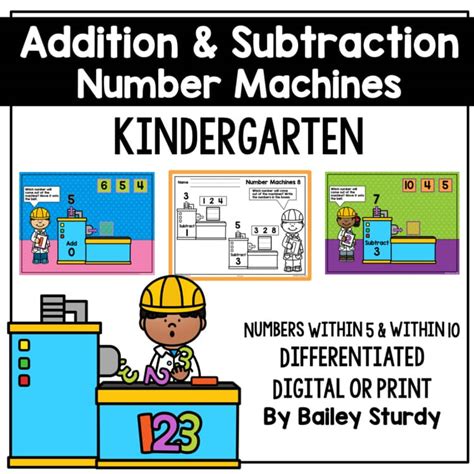 Kindergarten Input And Output Machines For Addition And Subtraction