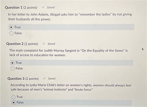 Solved Question 1 2 ﻿points ﻿savedin Her Letter To John