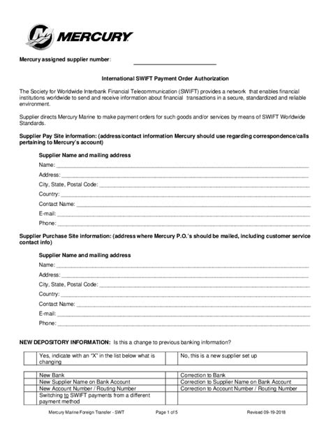 Fillable Online Swift Authorization Form Fax Email Print Pdffiller