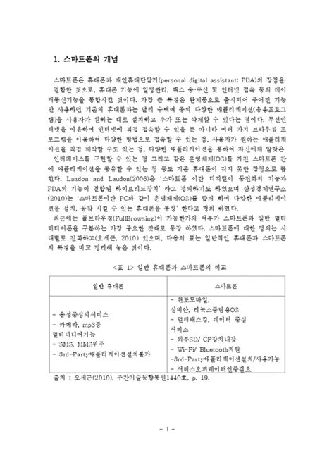 스마트폰의 개념과 특징과 발전과정 및 시장 동향 경제경영