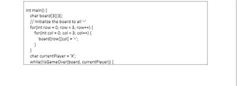 Solved Write A C Program For A Tic Tac Toe Game That Chegg