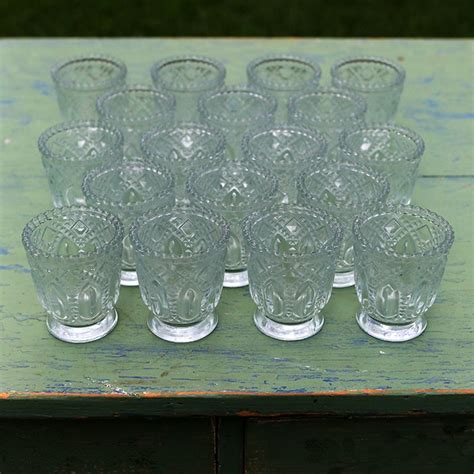 Clear Argyle Glass Votives — Barnswallow