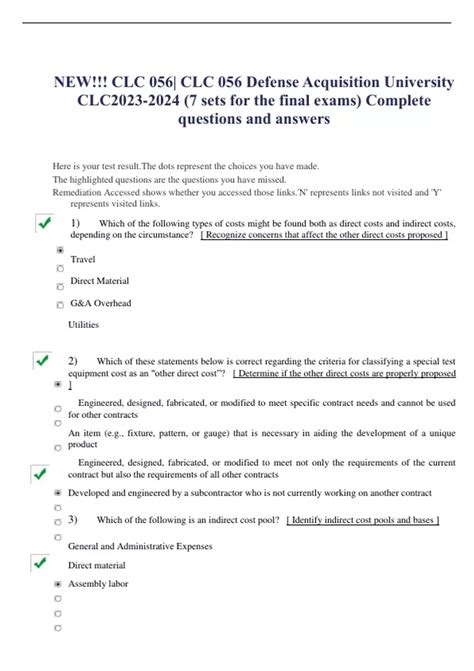 NEW CLC CLC Defense Acquisition University CLC Sets For The Final Exams Complete