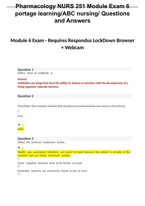 Bundle For Pharmacology Nurs 251 Module 1 Module 2 Module 3 Module