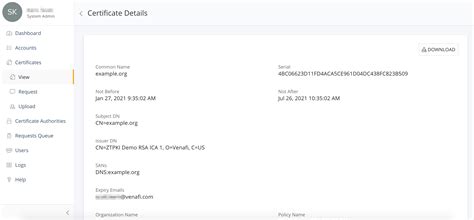 View Searching And Filtering Of Certificates Zero Touch PKI Certificate Manager ZTPKI