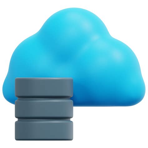 Cloud Database D Render Icon Illustration PNG