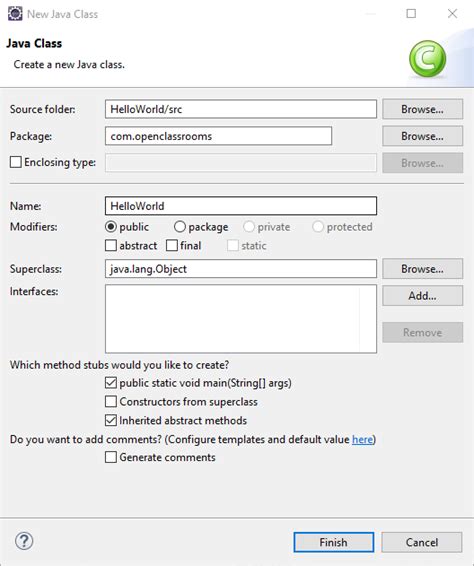 Create Your First Java Project On Eclipse Openclassrooms