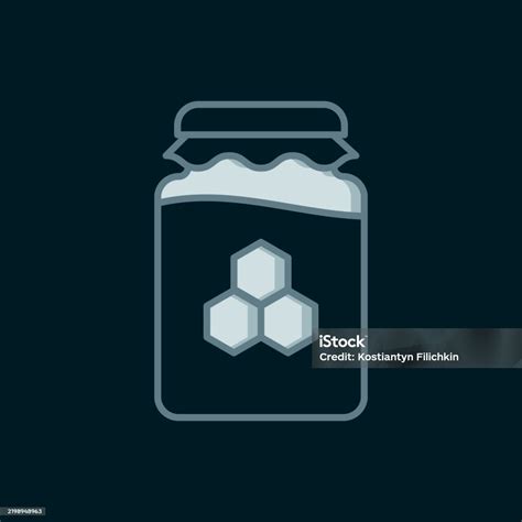 검은 배경에 고립 된 꿀 아이콘의 항아리 푸드 뱅크 달콤한 자연 식품 기호 그림자가 있는 평면으로 채워진 윤곽선 스타일입니다 벡터 0명에 대한 스톡 벡터 아트 및 기타