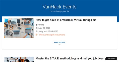 Vanhack Test Codesandbox