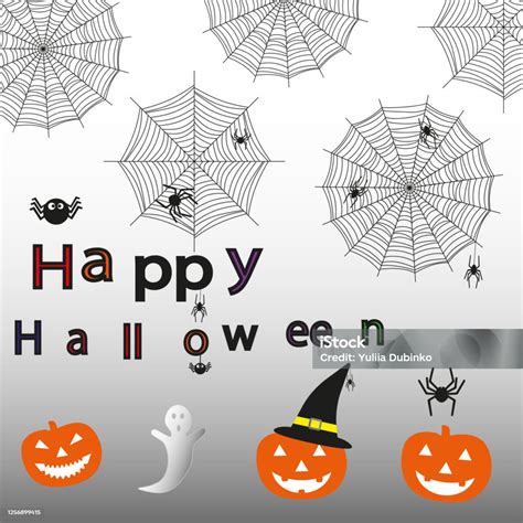 할로윈 아이콘의 집합입니다 벡터 그림입니다 매달려 거미와 할로윈 거미 줄 테두리 10월에 대한 스톡 벡터 아트 및 기타 이미지 10월 가을 거미 Istock