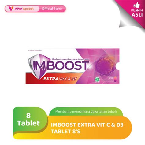 Imboost Extra Vit C And D3 Untuk Menjaga Daya Tahan Tubuh 8 Tablet