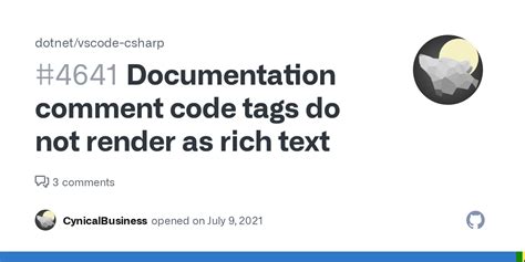 Documentation Comment Code Tags Do Not Render As Rich Text Issue Dotnet Vscode Csharp