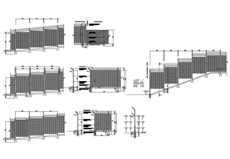 Lot House Staircases Sectional And Constructive Details Dwg File
