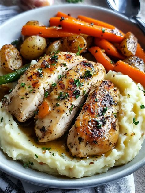 Perfect Garlic Herb Chicken With Creamy Mashed Potatoes