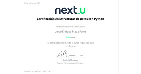 Estructuras De Datos Con Python • Jorge Enrique Prada Perez • Nextu Jorge Enrique Prada Pérez